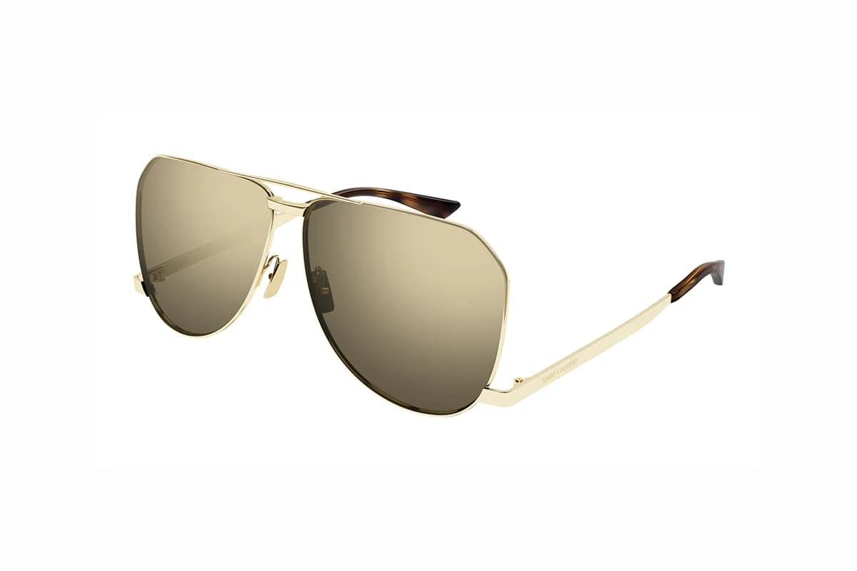 Occhiali da sole Saint Laurent Dust SL 690 aviator oro